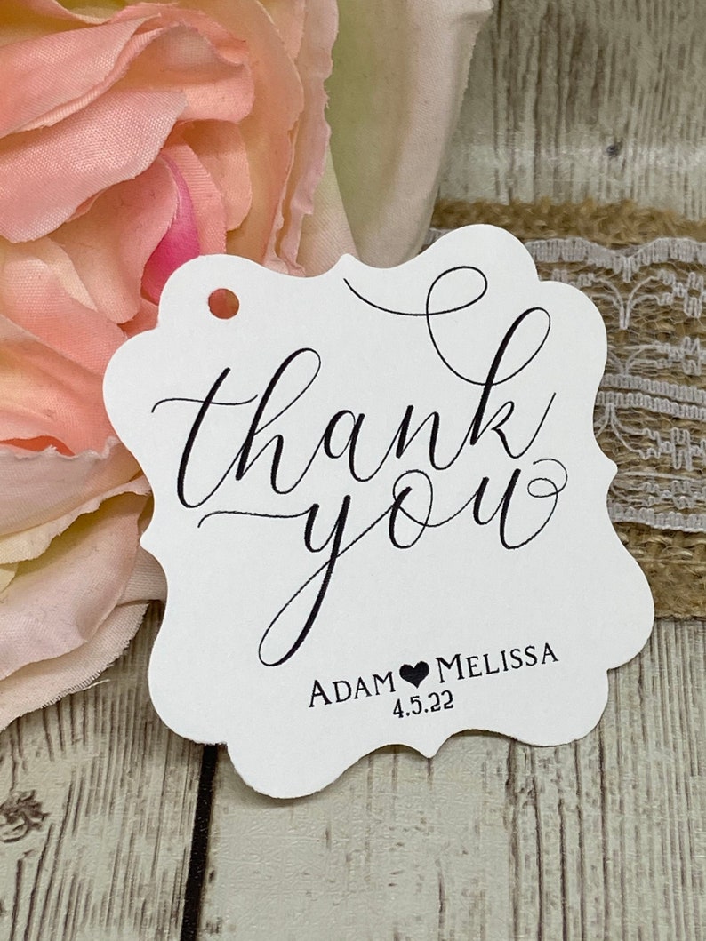 Wedding Favor Tags Thank You Script Cursive Favor Tags - Etsy