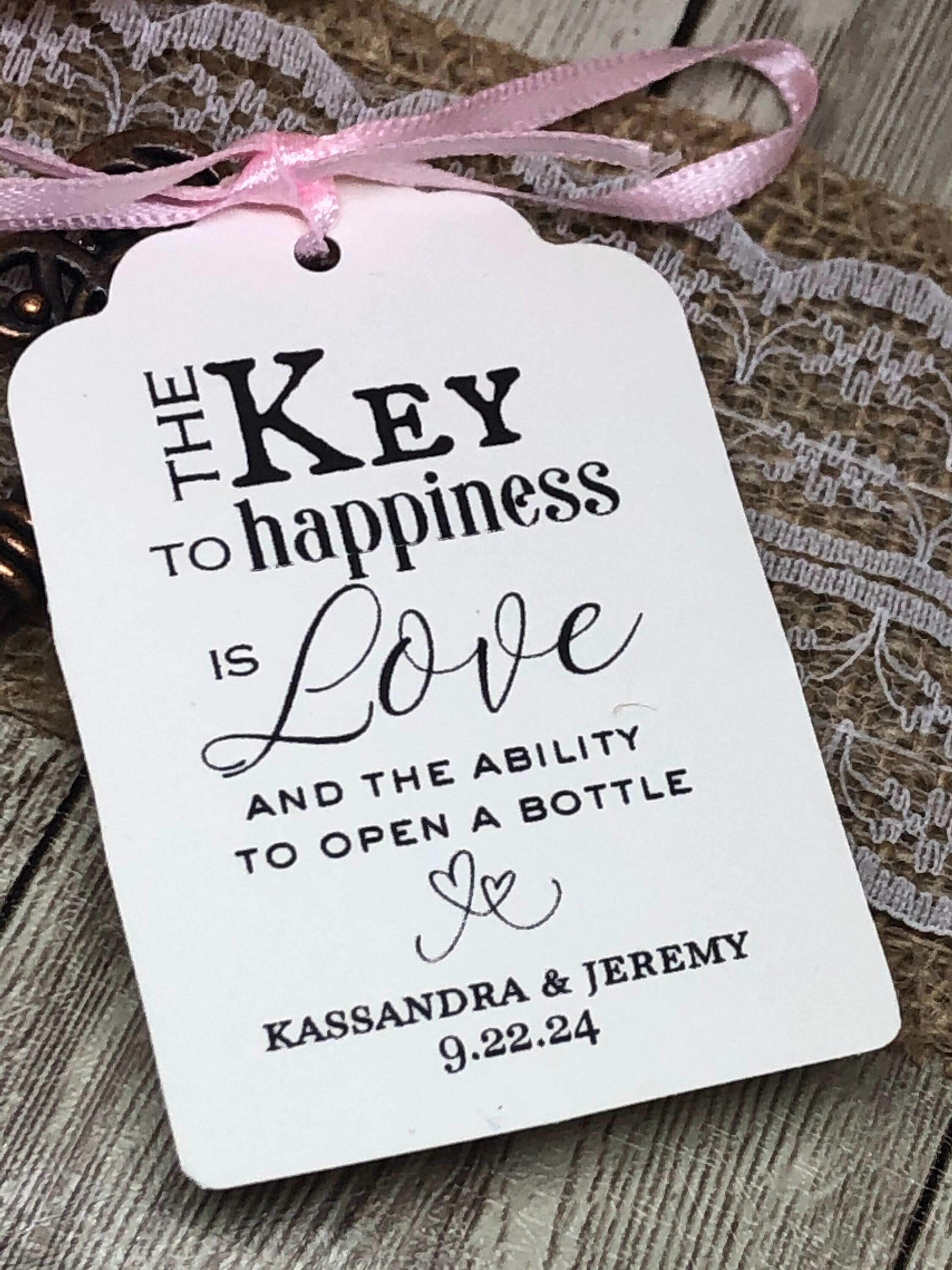 2.25x 1.5 Wedding Favor Tags Gold Foil Tags Key | Etsy