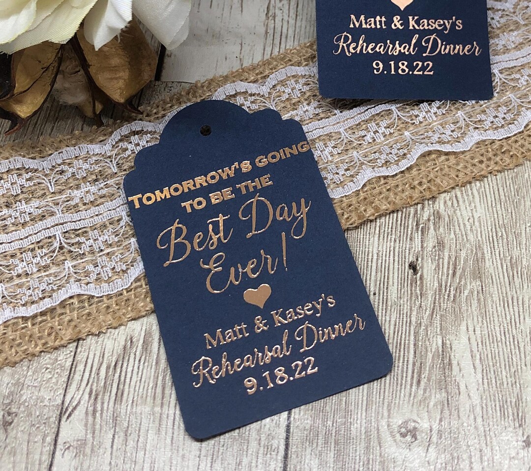 Wedding Rehearsal Dinner Favor Tags: Best Day Ever Favor Tags, 2.7" X 1 ...