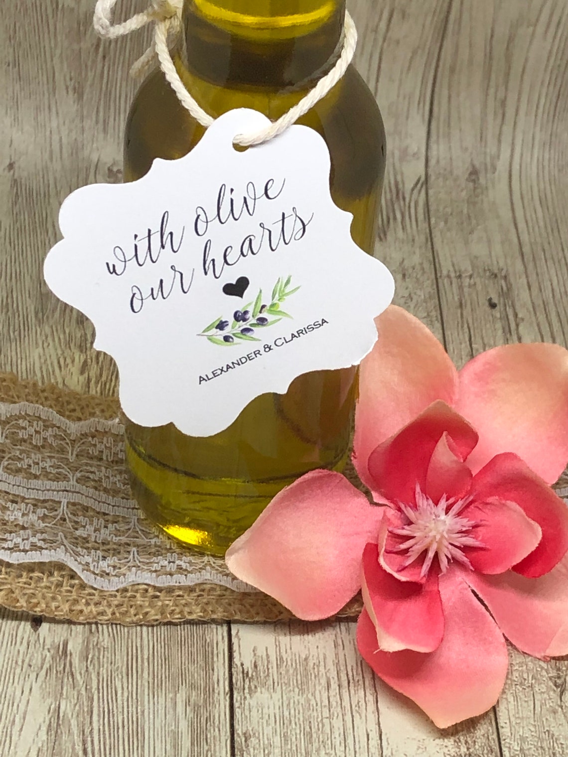 2 Favor Tags Olive Oil Favor Tags Olive Our Hearts - Etsy