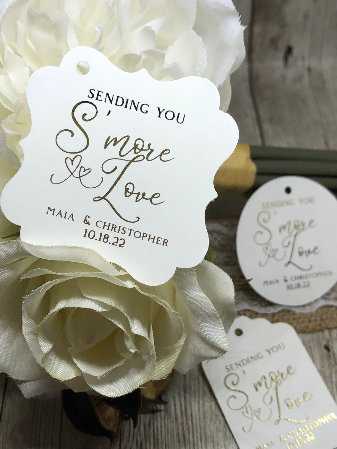 Personalized Wedding Favor Tags Wedding Tags Gold Foil Tags - Etsy