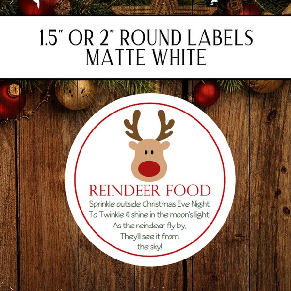 Reindeer Food Label - Etsy