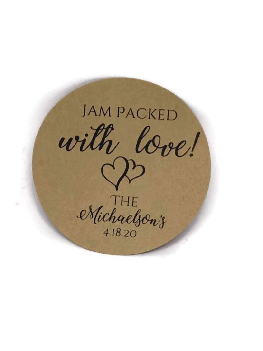 2" Rustic Kraft Brown Labels, Round or Square Shape, Peel & Stick , Jam ...