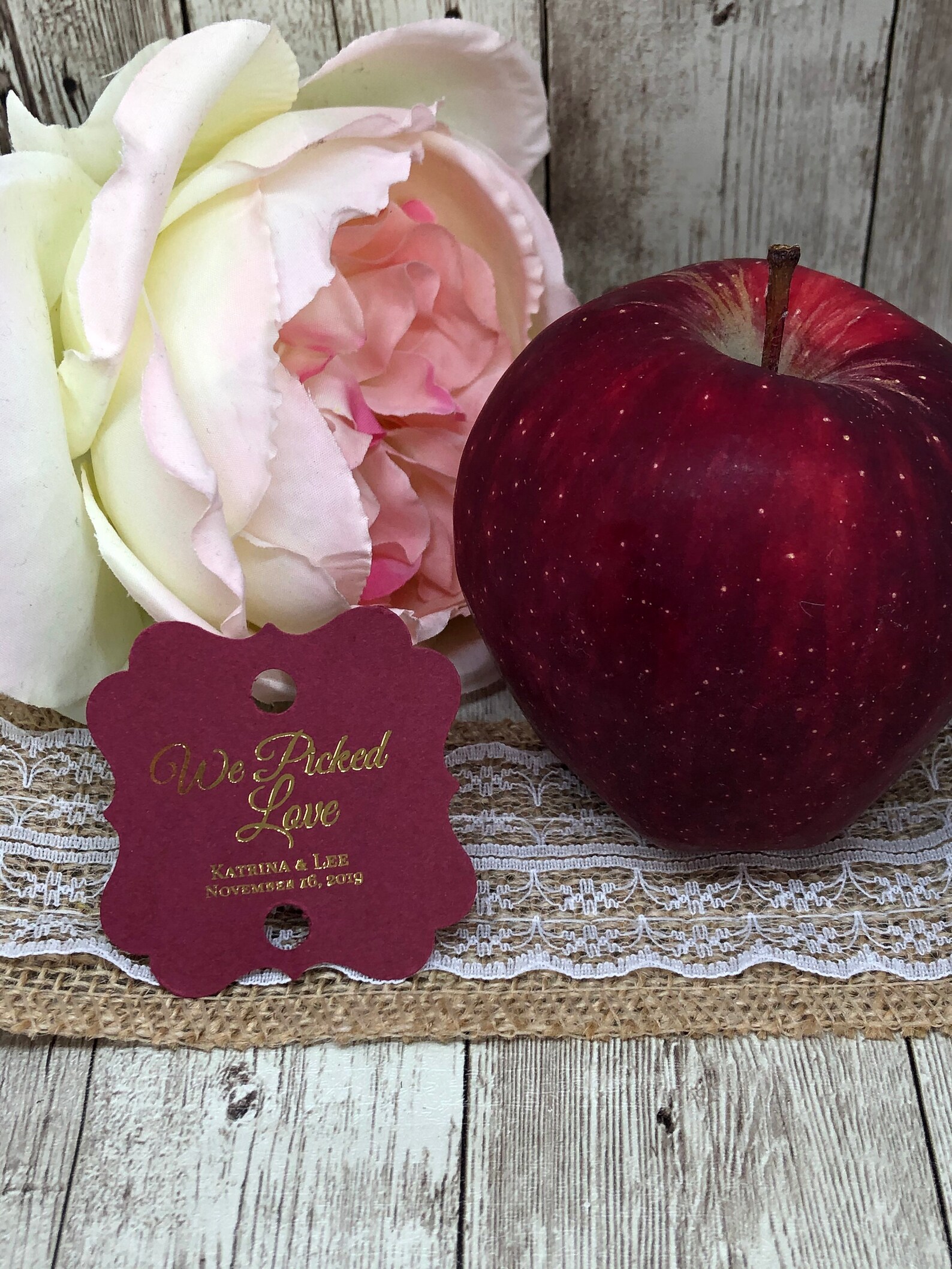 2 Favor Tags Candy Apple Favor Tags We Picked Love - Etsy