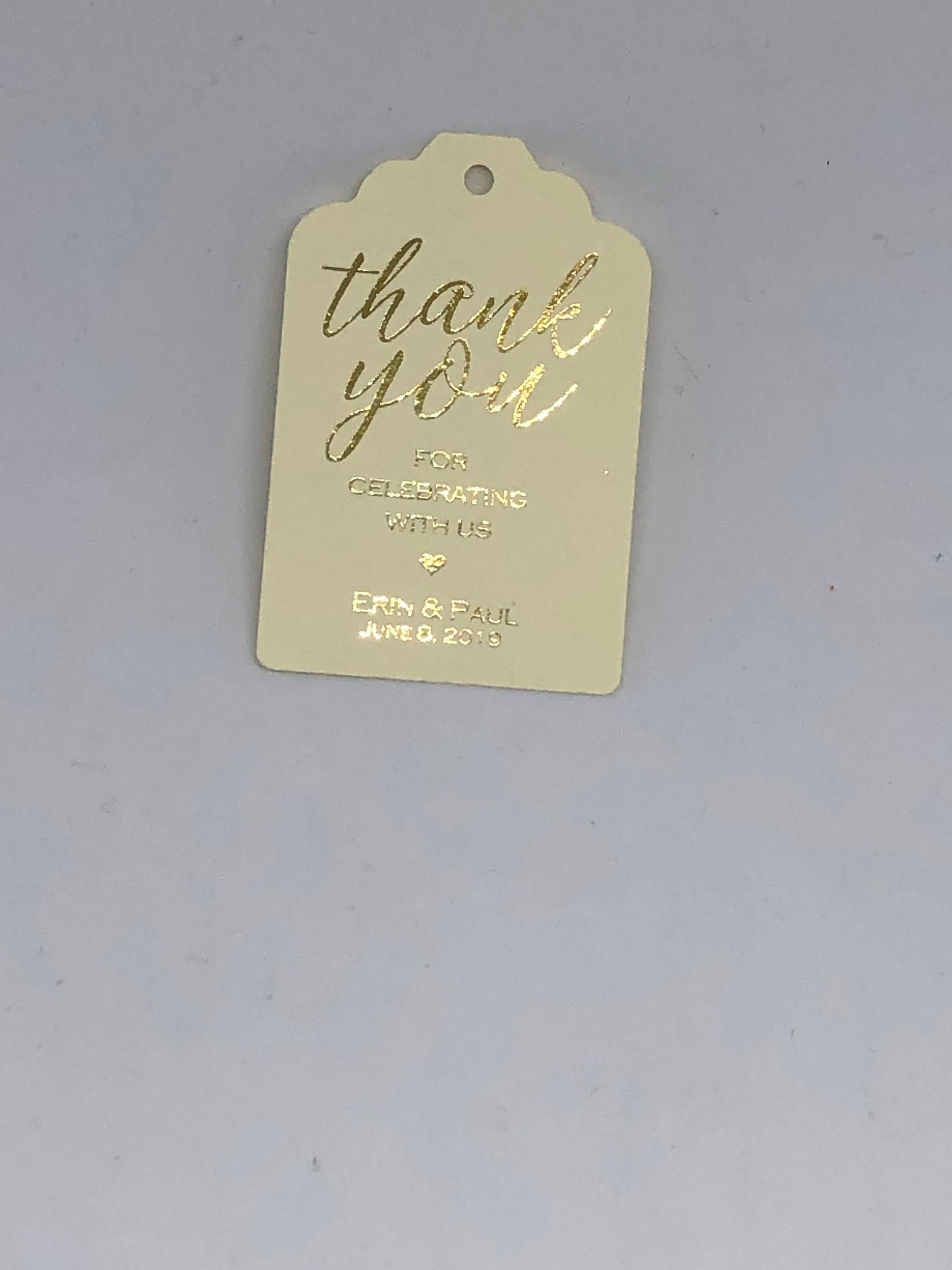 2.25 x 1.5 Gold Foil Tags Thank You Favor Tags | Etsy