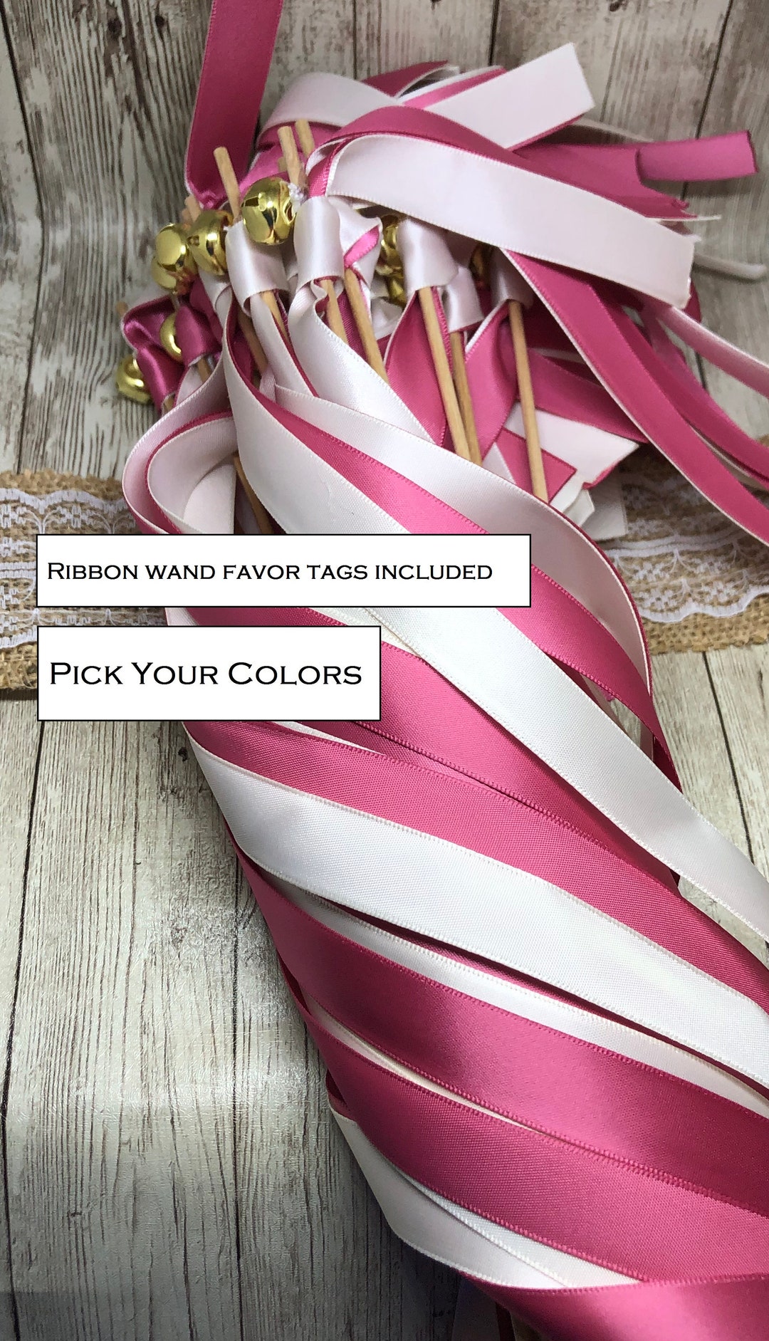 100pc Ribbon Wand Send off Package, Ribbon Wands and Ribbon Wand Favor ...