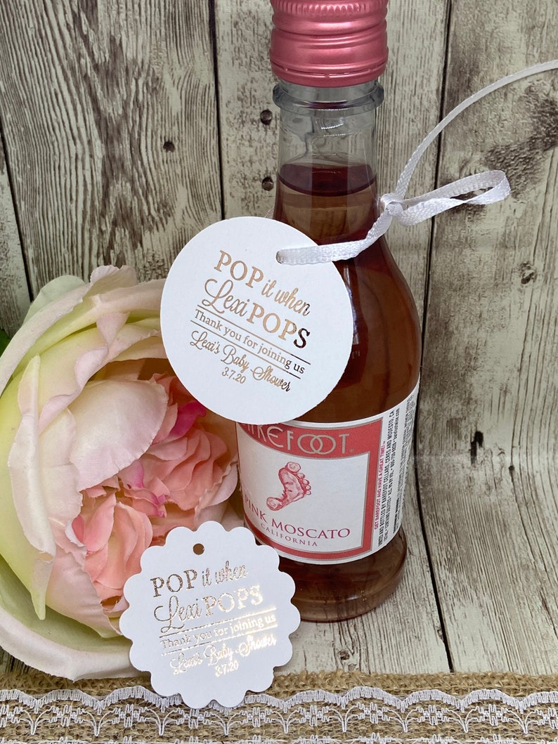 Personalized Baby Shower Favor Tags: Pop When She Pops, 2 Inch - Etsy