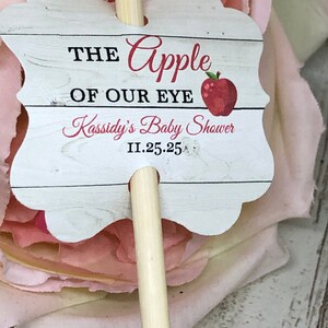 Apple of Our Eye Baby Shower Favor Tags, Gold Foil Tags, Rustic Wood ...