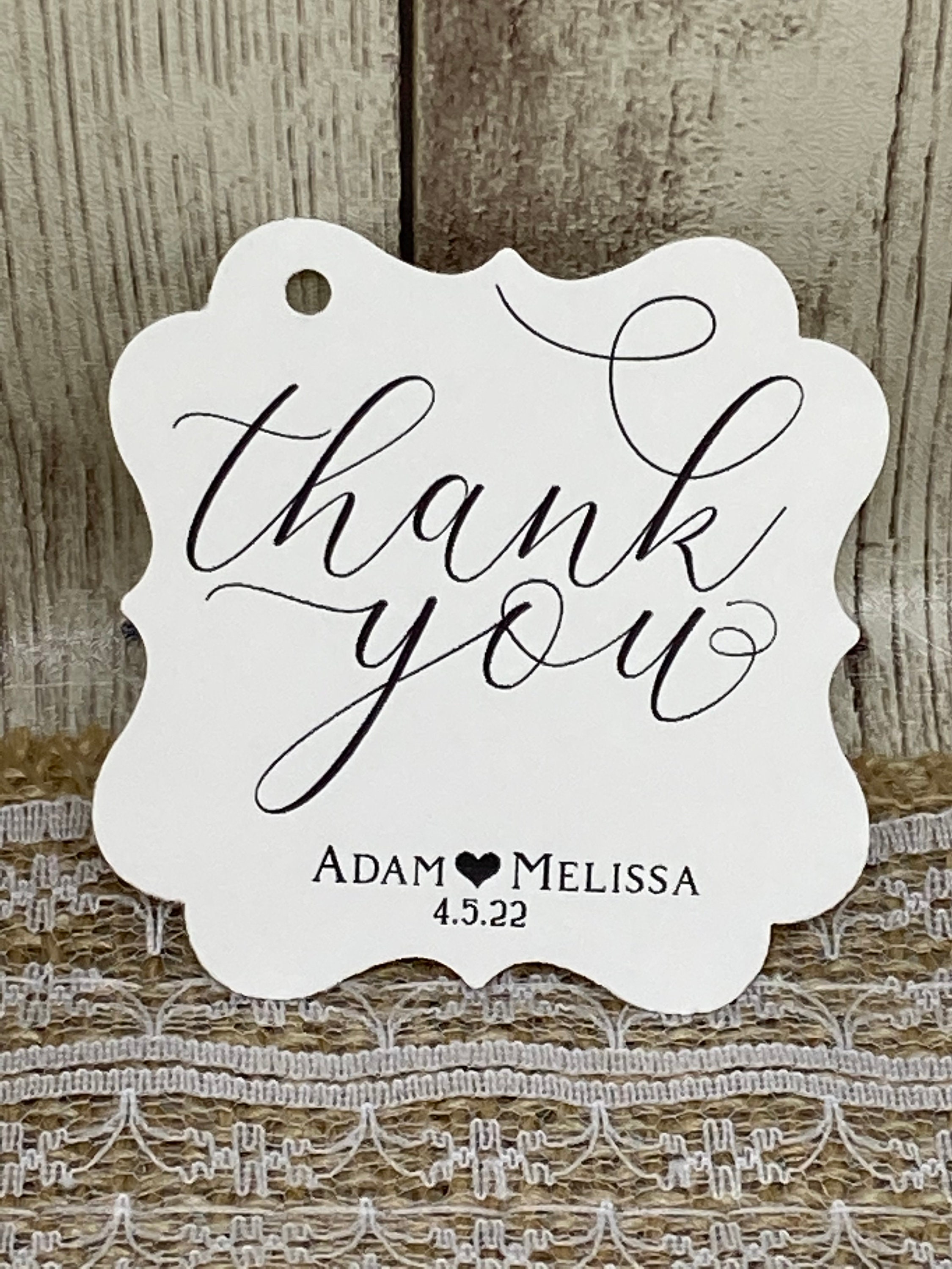 Wedding Favor Tags Thank You Script Cursive Favor Tags | Etsy
