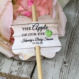 Apple of Our Eye Baby Shower Favor Tags, Gold Foil Tags, Rustic Wood ...
