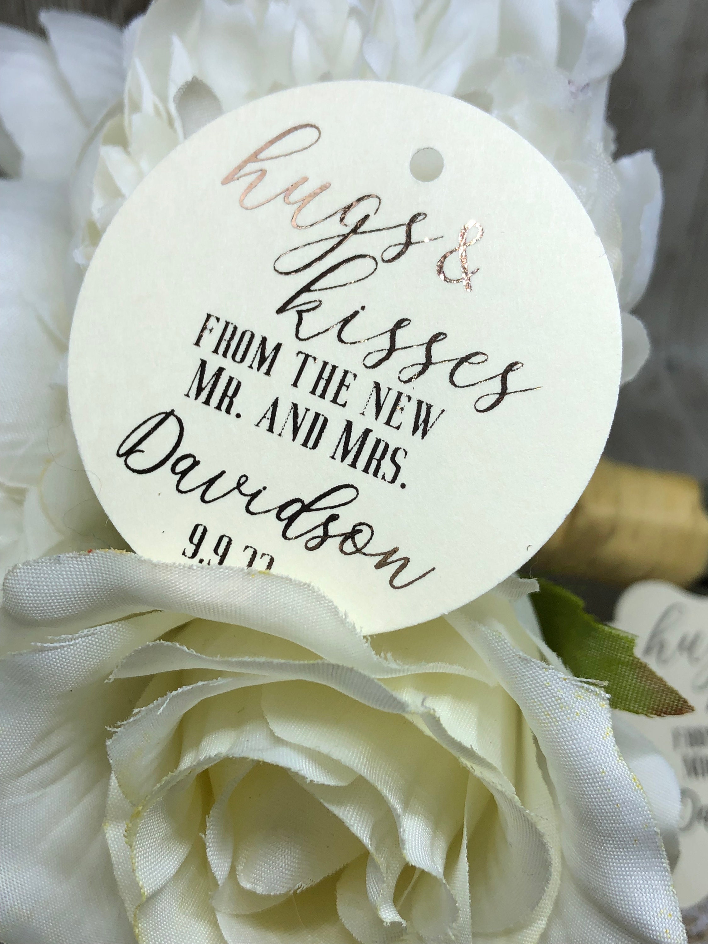 Personalized Wedding Favor Tags Wedding Tags Gold Foil Tags | Etsy