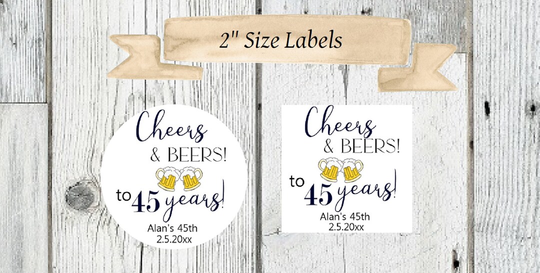 Cheers & Beers Birthday Stickers: Party Favor Labels, 2" Size - Etsy