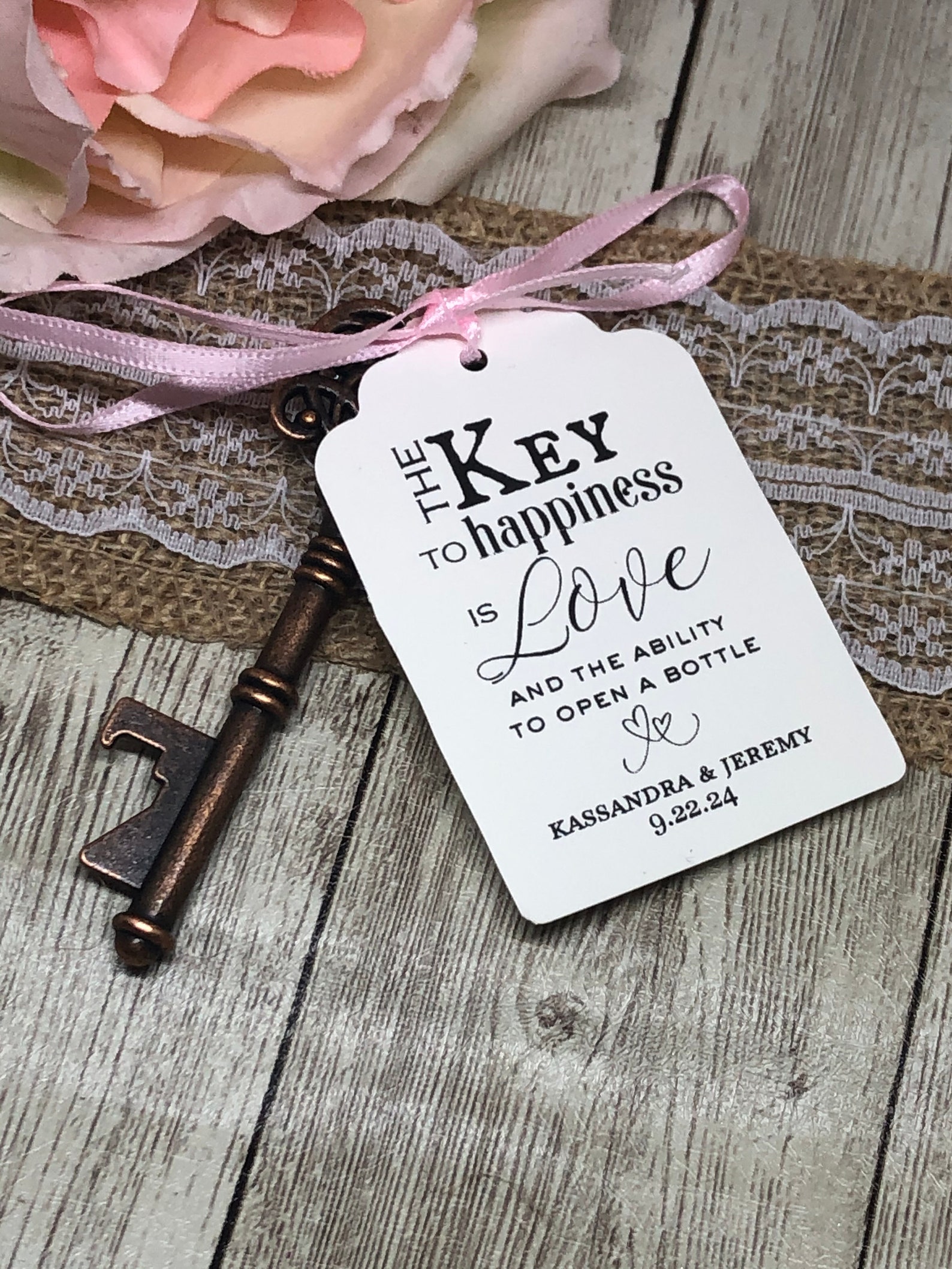 2.25x 1.5 Wedding Favor Tags Gold Foil Tags Key - Etsy