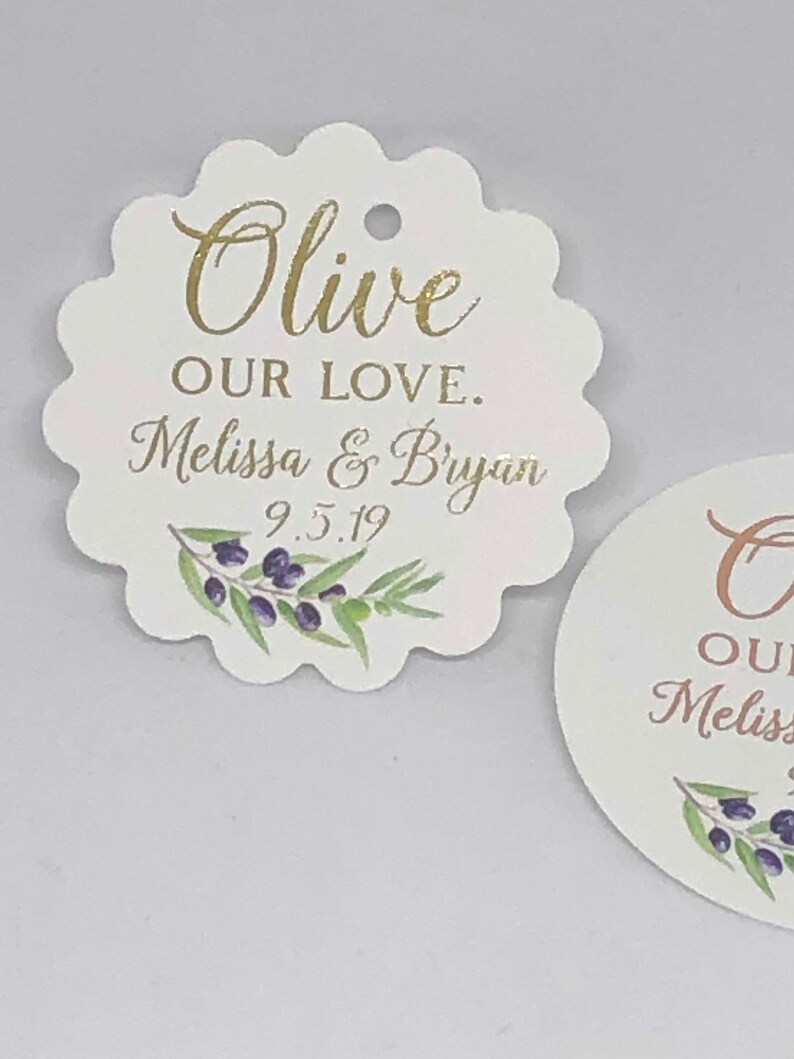 2 Personalized Wedding Tags Wedding Favor Tags Gold Foil | Etsy