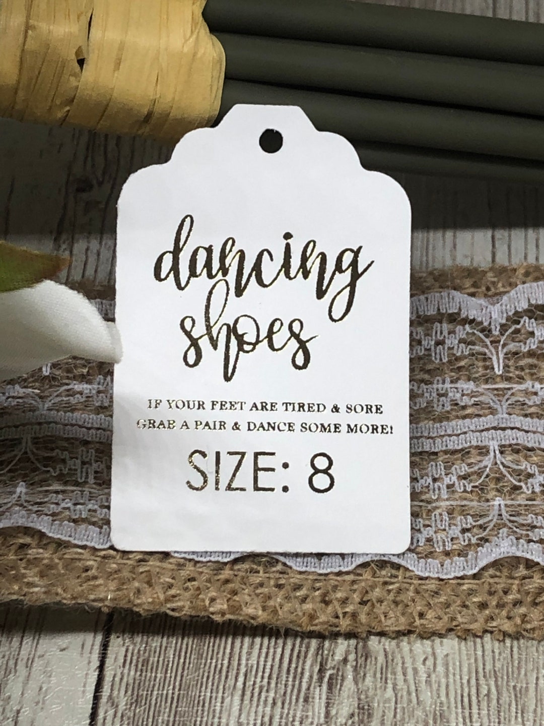 Gold Foil Flip Flop Favor Tags: Wedding Reception Decor (2.25" X 1.5 ...
