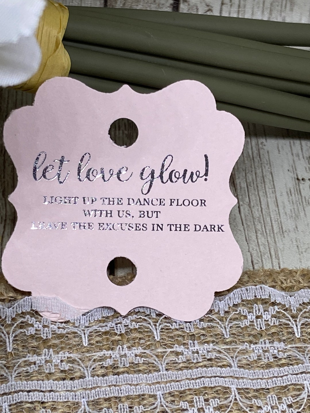 Various Colors-glow Stick Favor Tags, Let Love Glow, Wedding Favor Tags ...