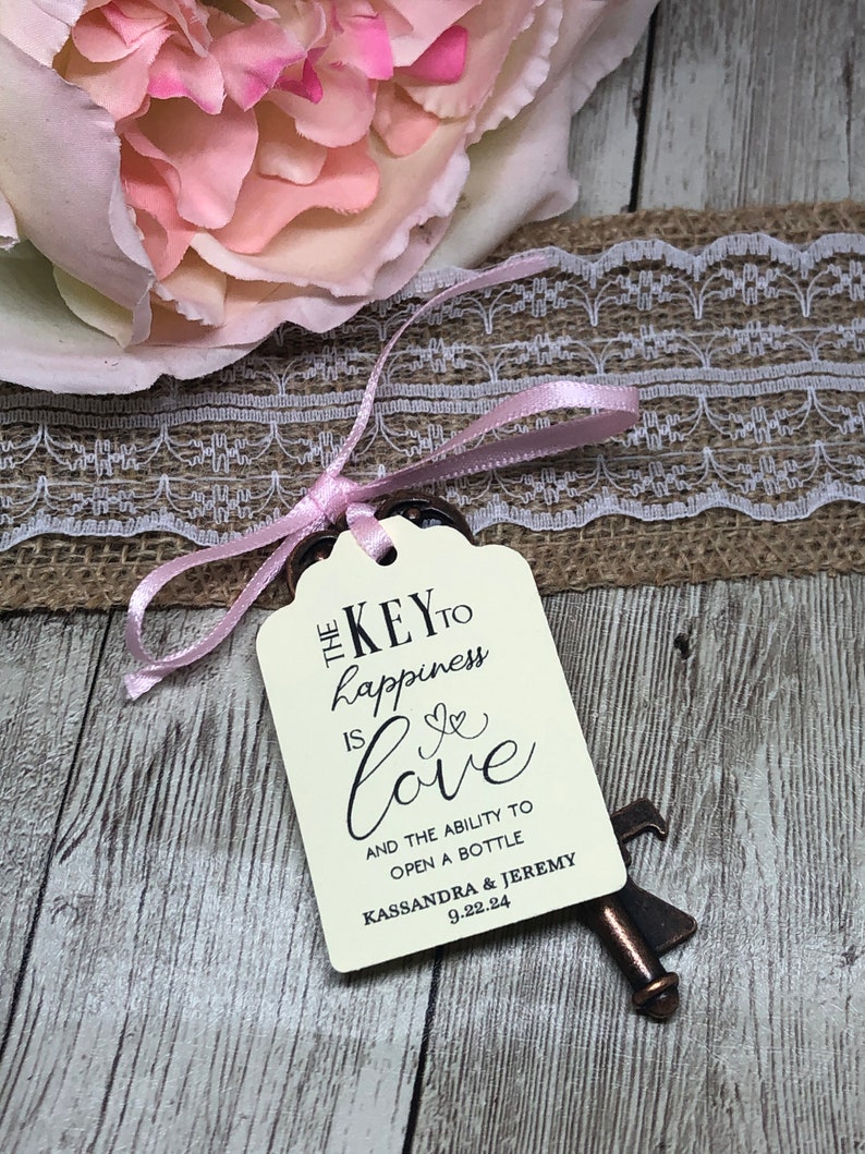 2.7x 1.9 Wedding Favor Tags Gold Foil Tags Key | Etsy