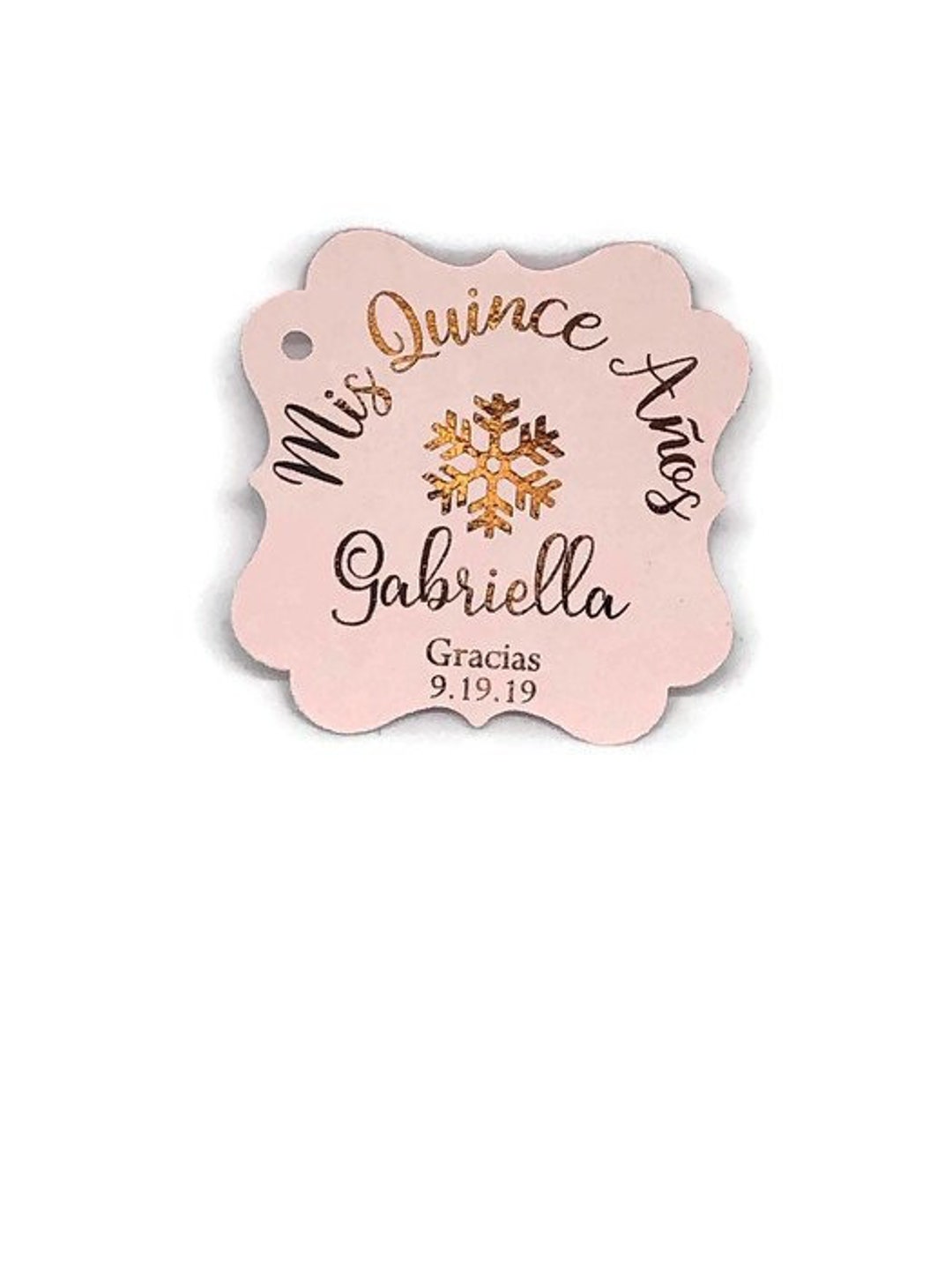 2" Personalized Mis Quince Anos Quinceanera Gold Foil Tags Favor Tags ...