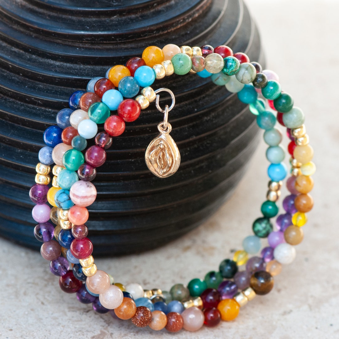 Yoni Bracelet, Multicolor Rainbow Goddess Bangle, Feminist Symbol ...