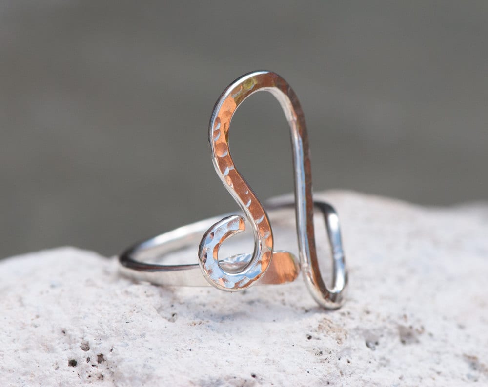 Leo Ring Leo Horoscope Ring Adjustable Sterling Silver Ring | Etsy