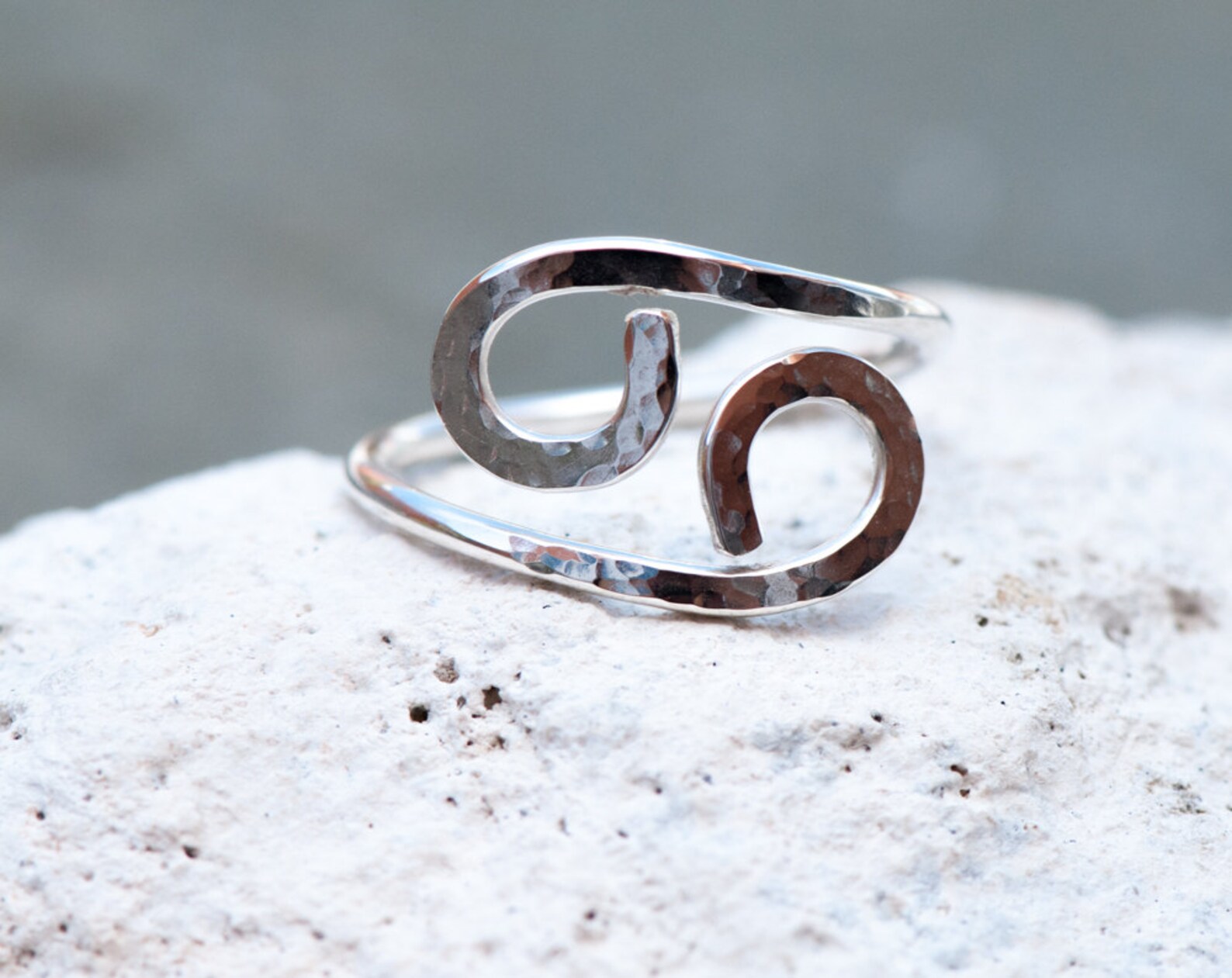 Cancer Zodiac Ring Cancer Horoscope Ring Adjustable Hammered | Etsy