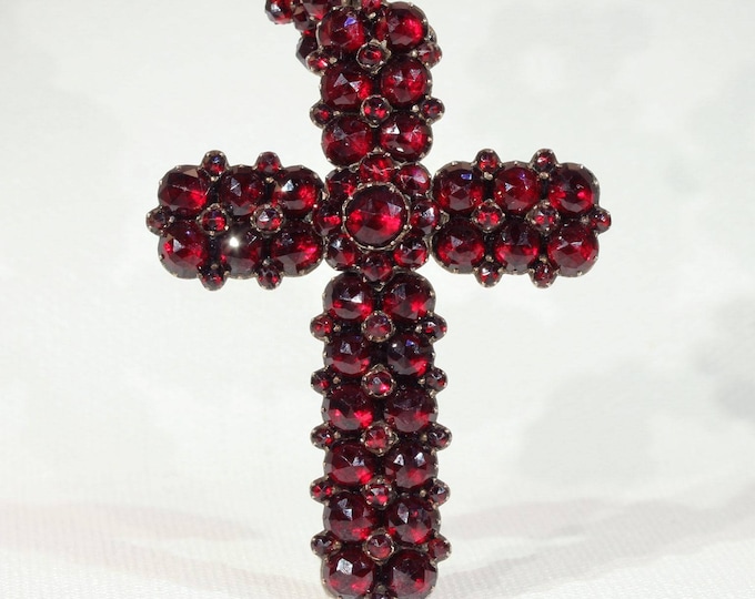 Antique Victorian Bohemian Garnet Cross - Etsy