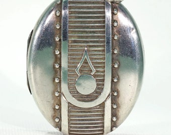 1880-1900 HALLMARKED BIRMINGHAM LONDON Victorian Antique Silver Locket ...