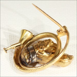 Antique Victorian Hunting Brooch, 18k and Diamond Pin - Etsy