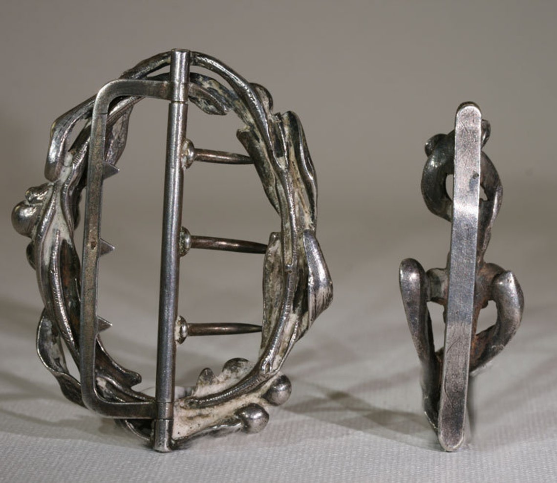 Antique French Art Nouveau Mistletoe Silver Belt Buckle - Etsy