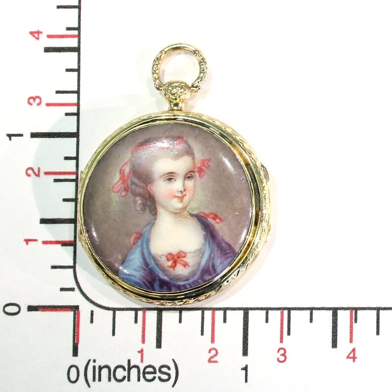Georgian Enamel Portrait Locket Pendant 18k Gold - Etsy
