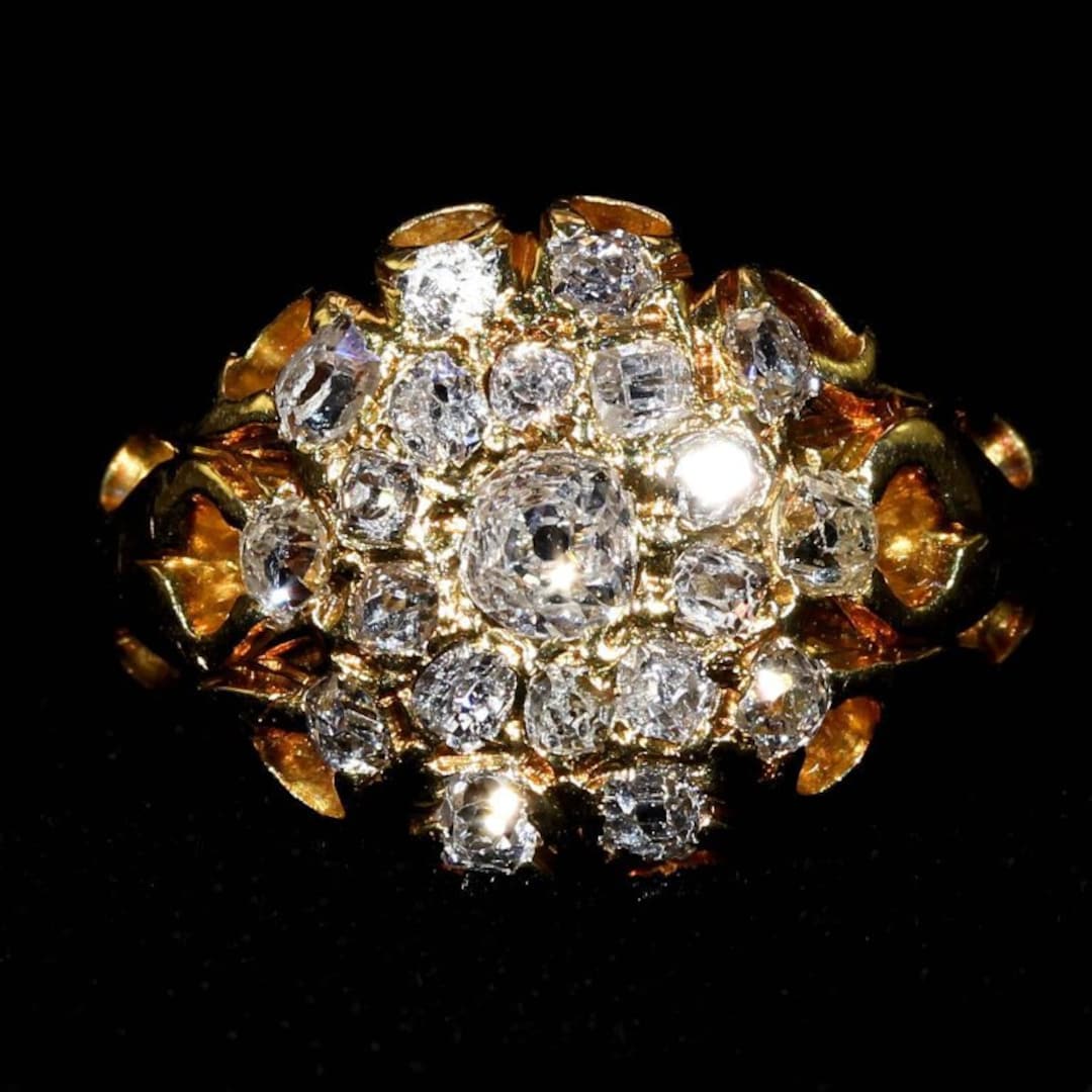 Victorian Diamond Triple Cluster Ring Size 9.5 - Etsy