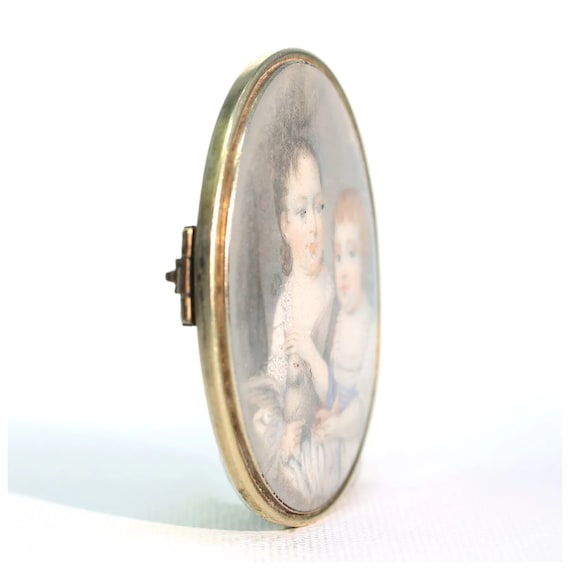 Early Victorian Enamel Portrait Miniature 15k Gold - Gem