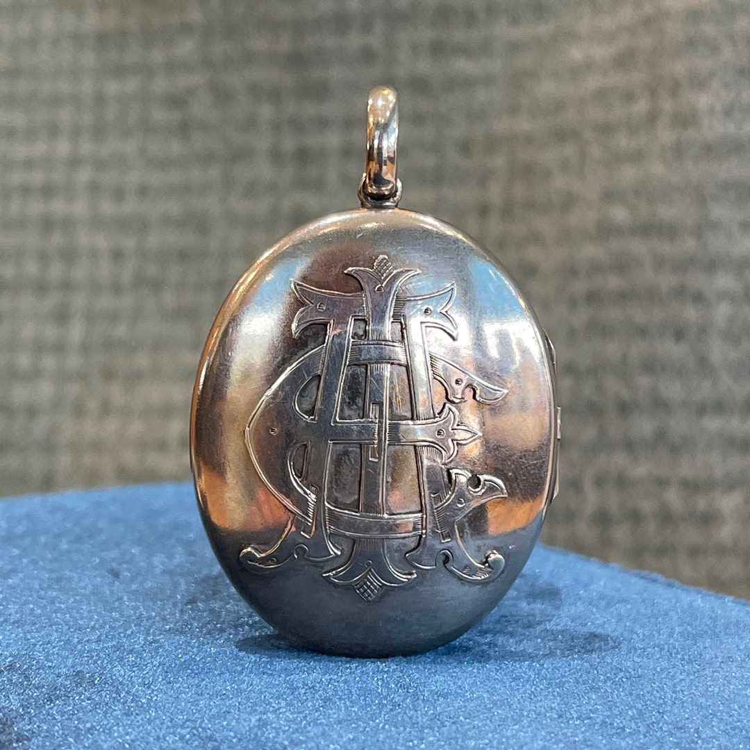 Victorian Silver AEI Sentimental Oval Locket - Etsy