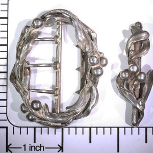 Antique French Art Nouveau Mistletoe Silver Belt Buckle - Etsy