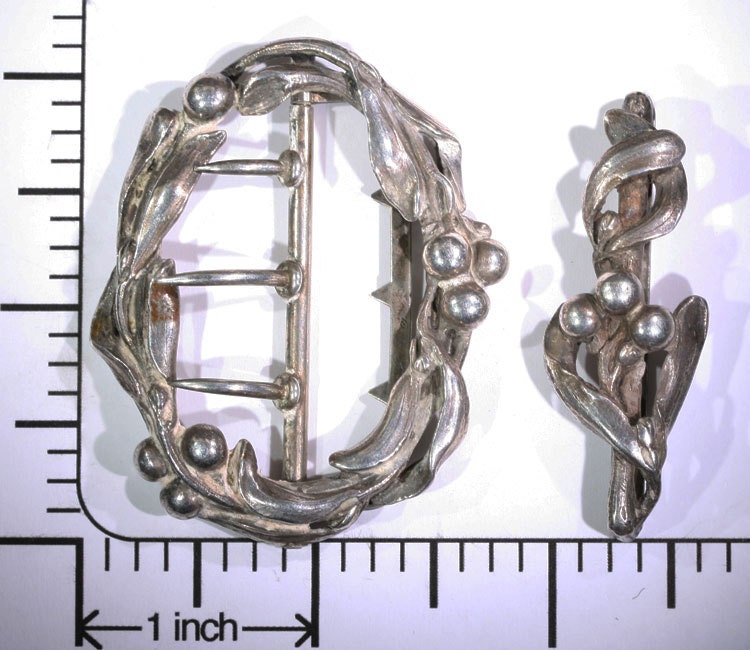 Antique French Art Nouveau Mistletoe Silver Belt Buckle - Etsy