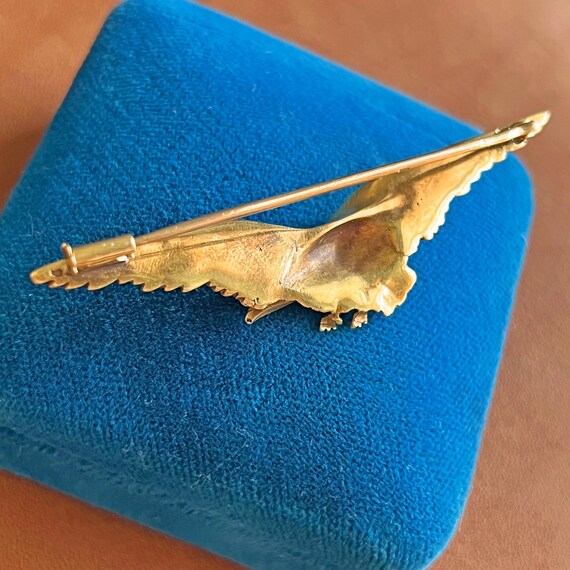 Antique 18k French Eagle Brooch c.1900 - Gem