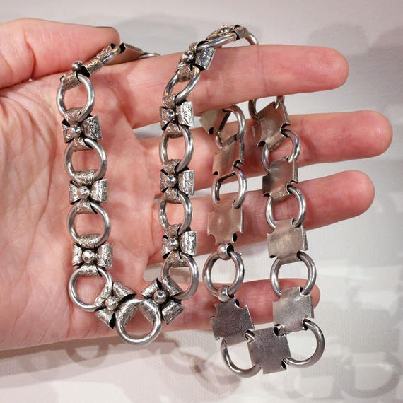 Silver Collar Necklace Antique Victorian - Gem