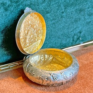 Antique French Repousse Silver Compact Pendant With Bees - Etsy