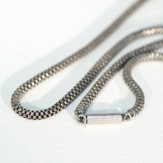 Antique Victorian Silver Snake Style Chain Necklace 2… - Gem