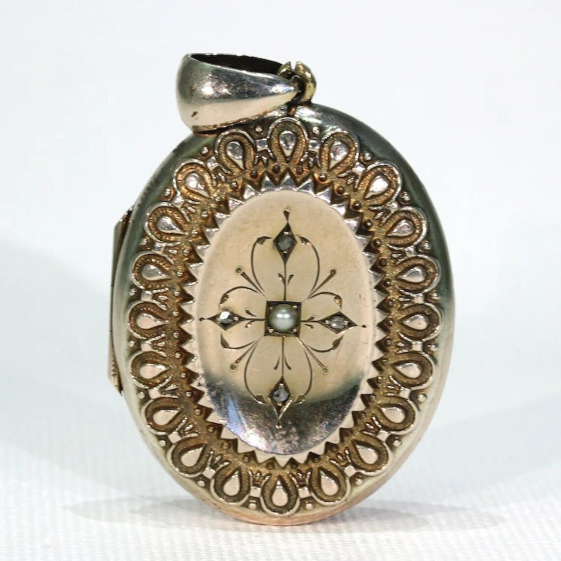 Fancy Victorian Locket Gold Pearls Pendant | Etsy