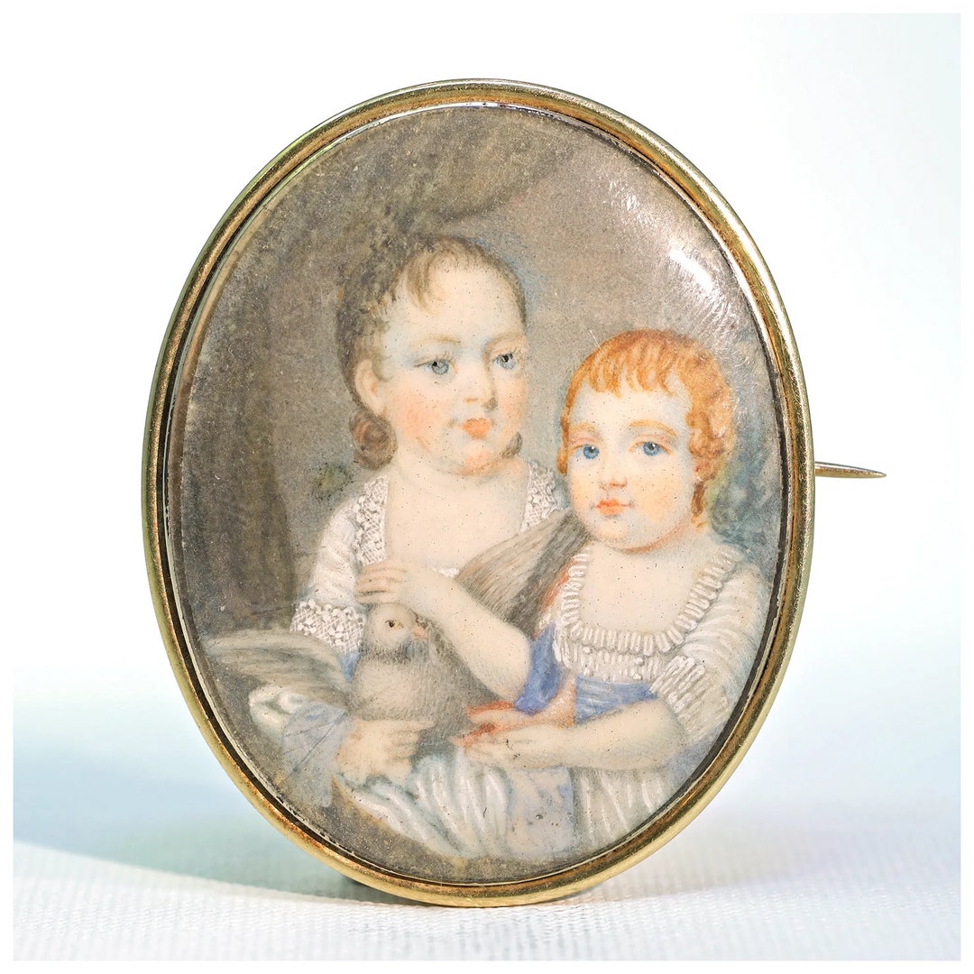 Early Victorian Enamel Portrait Miniature 15k Gold - Etsy