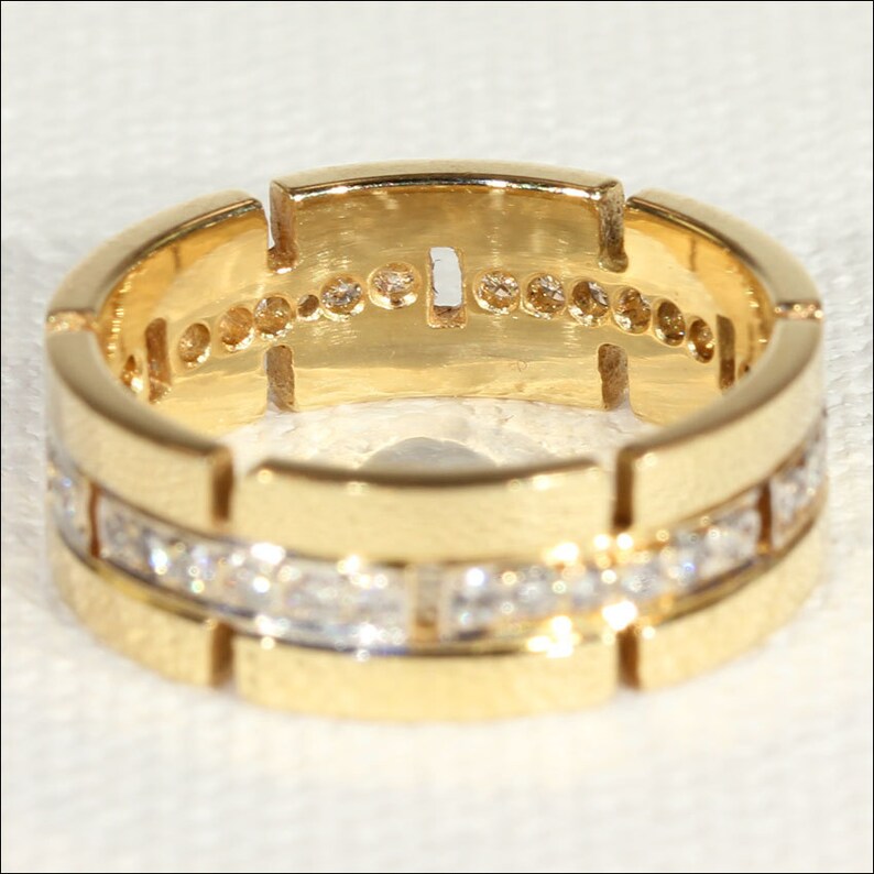 Funky 70s Vintage Diamond and Gold Eternity Band - Etsy