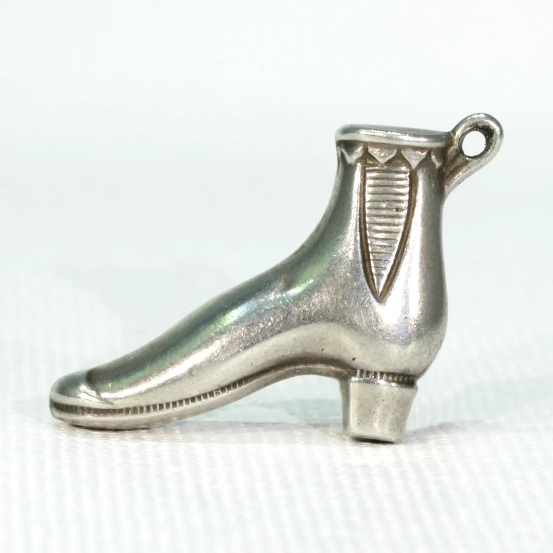 Antique Victorian Silver Boot Charm Pendant - Etsy