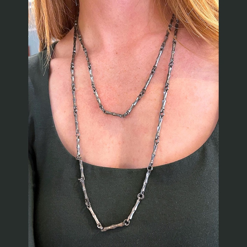 Antique Cut Steel Chain Unique Link - Etsy