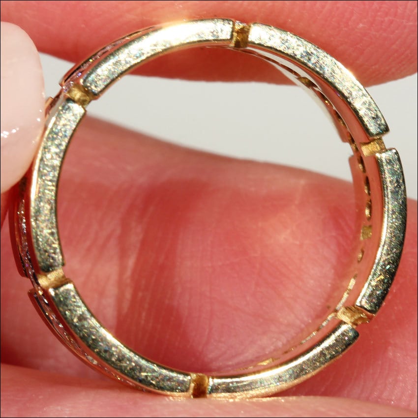 Funky 70s Vintage Diamond and Gold Eternity Band - Etsy