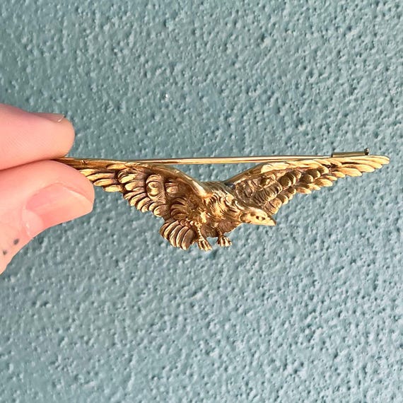 Antique 18k French Eagle Brooch c.1900 - Gem