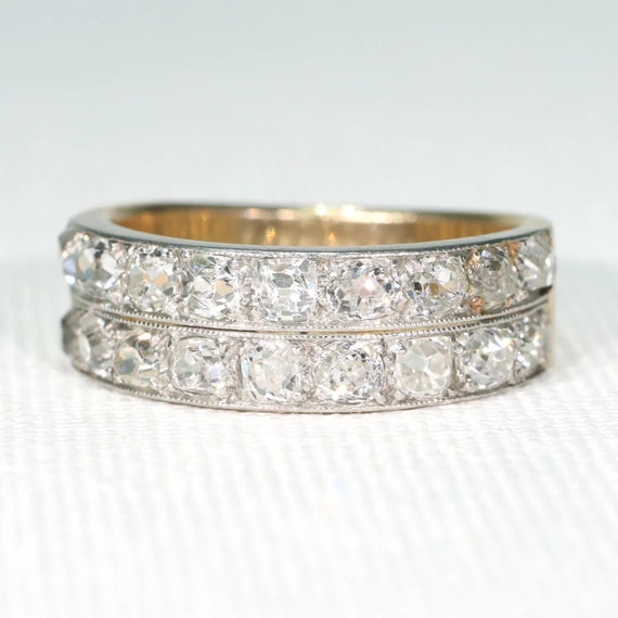Early Art Deco Double Row Diamond Half Eternity Band … - Gem