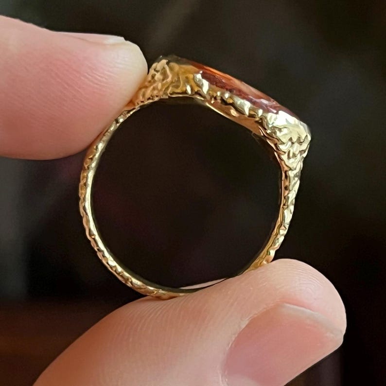 Roman Carnelian Intaglio Ring in 18k Gold in Vintage Mount Size 6.75US ...