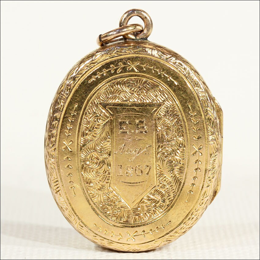 Victorian Enameled 15k Gold Locket Dated 1867 - Etsy