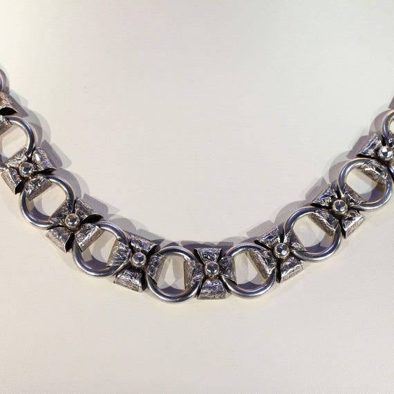 Silver Collar Necklace Antique Victorian - Gem